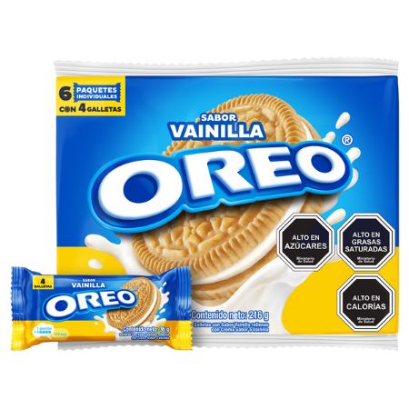 Oreo Sixpack Vainilla 216 gr - Comercial Mayorista
