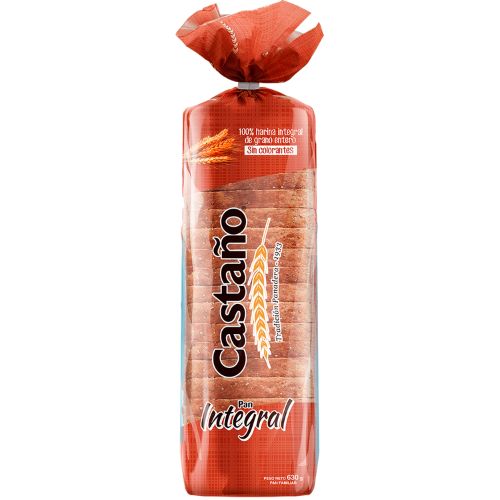 Castaño Pan de Molde Integral 630 gr - Comercial Mayorista